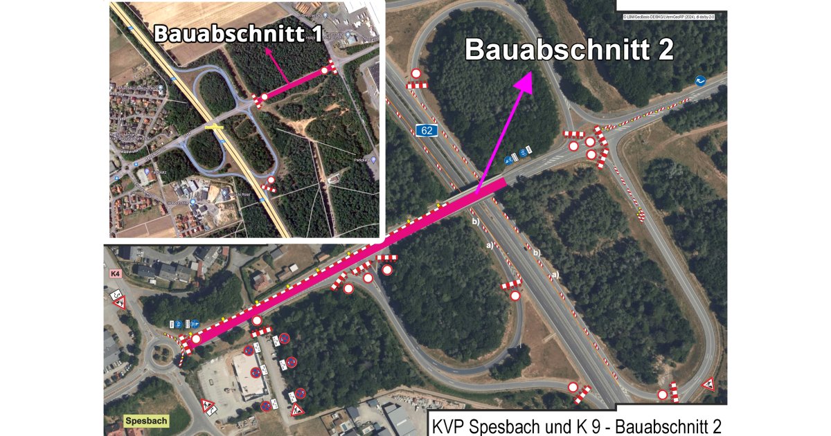 Vollsperrungen: Sanierung der L 356 zwischen K 9 und Kreisel Spesbach ...